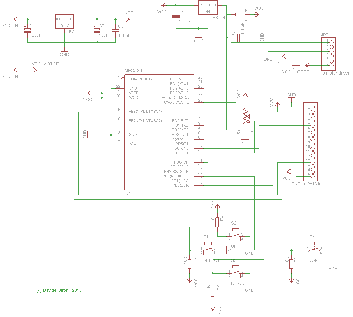 Un pick-up de la machine d'extraction, construite sur un ATmega8
