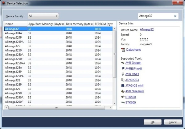 Blinking LED using Atmega32 Microcontroller and Atmel Studio