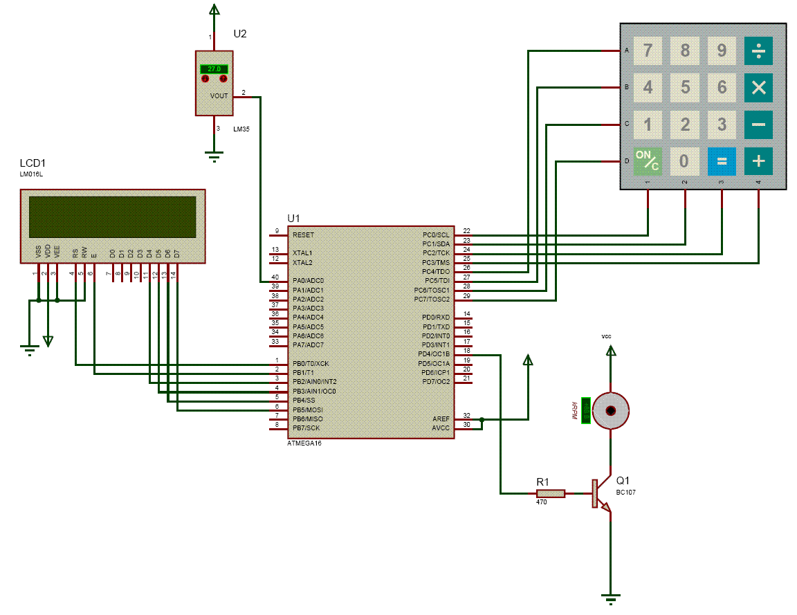 Temperature Fan Controller Circuit Diagram Using Microcontroller
