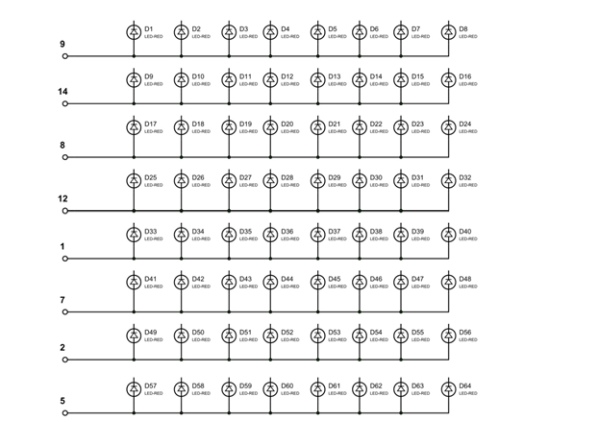 8x8 LED Matrix Interfacing with AVR Microcontroller