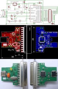 USB TO LPT CONVERTER CIRCUIT WITH ATMEL ATMEGA8