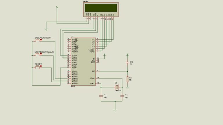 8051 STOPWATCH CIRCUIT WITH LCD DISPLAY