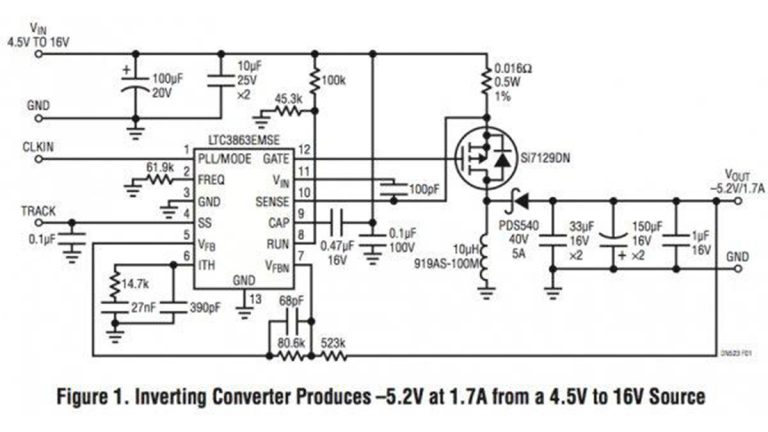 Inverting DC/DC Controller: Positive Input to Negative Output!