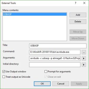 Setting up Atmel Studio for USBasp and AVR Programming